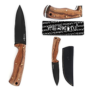 Perkin Hunting Knife With with Leather Sheath Full Tang Fixed Blade Knife Bushcraft Knife - Bush700