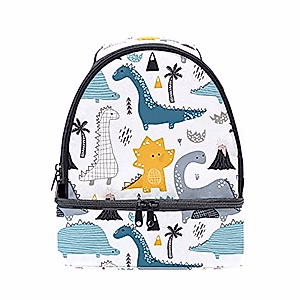 OREZI Lunch Box Bag for Kids,Childish Cute Dinosaur Lunch Tote Children¡¯s Lunch Box with Front Pocket and Detachable Adjustable Shoulder Strap
