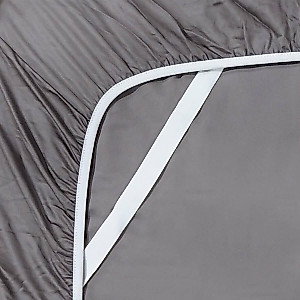 Royal Tradition Made in USA- Low Profile Cotton Sateen Sheets Set (7-10 Inches) King Size-White, 4pc Bed Linens