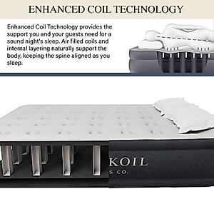 King Koil Luxury California King Air Mattress with Built-in High-Speed Patented Pump for Home, Camping & Guests-Inflatable Double High Airbed Blow Up Bed, Waterproof, 1 Year Warranty