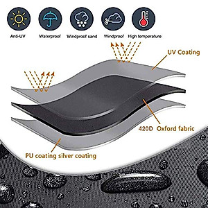 ZHCHL Garden Furniture Covers 213x132x74cm, Furniture Covers for Storage, Outdoor Large Table Covers Waterproof 420D Oxford Cloth, for Sofas and Chairs Protect Set