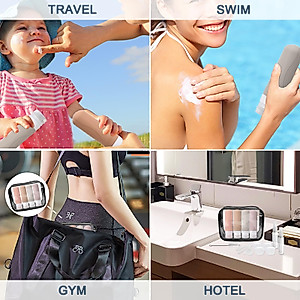 SupMaka Travel Containers for Toiletries, 17 Pcs - Silicone Travel Size Bottles Set, 3oz Leak Proof Shampoo and Conditioner Bottles, TSA Approved Travel Essentials for Lotion Body Wash