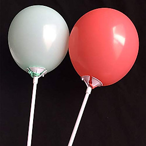 30 Pcs Plastic Balloon Sticks Holders and Cups for Birthday Party Wedding Ceremony Decoration Party Supplies, White