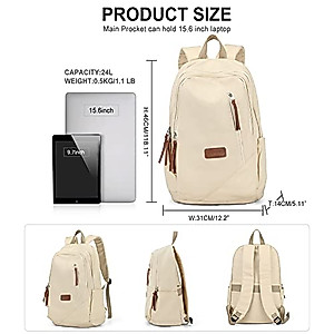 WEPOET Cute White Bookbag For Teens Girls,Aesthetic Middle School Back pack Boys,Casual College backpack for women,Classic School Bag Men,Kawaii Student Backpack For School