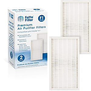 Fette Filter - 2 True HEPA Filters Compatible with 3M Filtrete F1 Replacement Filter for Purifier FAP-C01-F1,FAP-T02-F1, FAP-C01BA-G1, FAP-T02WA-G1, FAP-ST02W FAP-ST02N Compare to Part # FAPF-F1-A F1