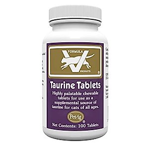 PetAg Taurine Tablets for Cats - Highly Palatable Taurine Supplement For Cats of All Ages - 250 mg - 100 Count