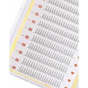 Ninetynine 240pcs V Shape Bottom Lower Lash (6-7mm) Natural Individual False Eyelash Extension Soft Handmade Bottom Lashes Clusters