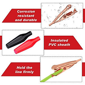 Moxweyeni Soldering Heat Sinks Micro Clip, Toothless Mini Alligator Clips Small Alligator Clips Electrical with Smooth Microscopic Tip, 5 Amp with Protective Insulation Cover for Solder(20 Pack)