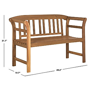 SAFAVIEH PAT6742A Outdoor Collection Porterville 2 Seat Bench