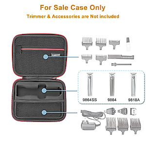 RLSOCO Hard Case for Wahl USA Stainless Steel Lithium Ion 2.0+ Beard Trimmer/2.0+ Slate Beard Trimmer/Cordless Beard Trimmer for Men, Storage Case for Wahl Model 9864SS/9864/9818A (Case Only)