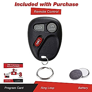 KeylessOption Keyless Entry Remote Car Key Fob and Key Replacement For 15732803