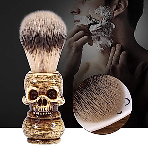 Shaving Brush,Shave Brush for Men,Men's Beard Shaving Brush, Shaving Cream Brush, Make Up Skull Head, Hair Salon, Beard Shaving Brush for Hair Salon,Home,Men's Grooming Tool