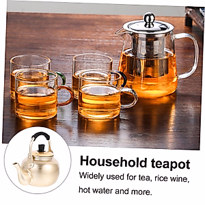 HEMOTON Tea Serving Kettle Household Korean Raw Rice Wine Storage Aluminium Kettle Pot Anti Leak Water Soup Kettle for Home Restaurant Kitchen 2L
