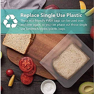 OHANASPACE BPA-FREE Reusable Durable Storage Bags - 10 Packs Leakproof Flat Freezer (2 Gallon Bags, 3 Large Sandwich & 2 Snack Bags), Resealable Thick Food-Grade , White, 17.5 x 12.5 x 0.78 inches