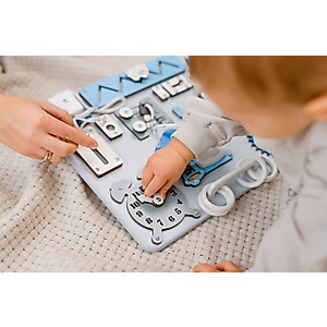 Busy Board for Toddlers, Sensory Game, Montessori Board for Kids, Activity Toy for Toddlers, Develop Fine Motor Skills, Educational Learning Toy, Learning Wooden Travel Toy, Doors and Locks