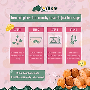 YAK-9 Yak9 Cheese Dog Chews, High Protein Dog Treats, Natural Ingredients, Rawhide Free, Long Lasting Dog Chews with Vitamins & Minerals, Dog Treats for Medium Breeds Under 75 Lbs, Turmeric, 1 PC