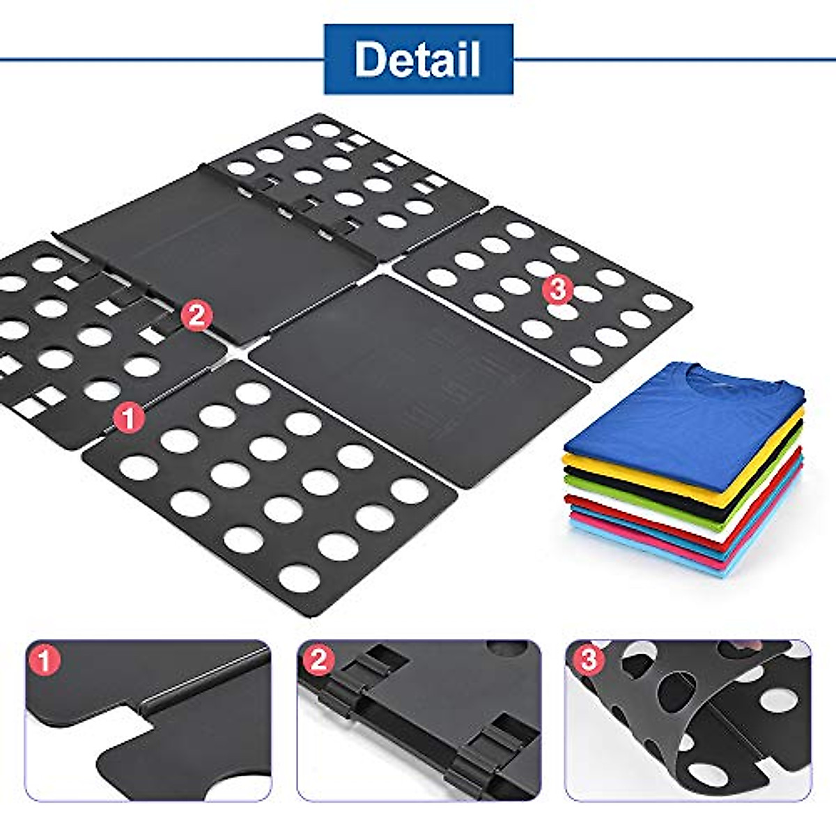 T shirt Folding Board T shirt Clothes Folder Laundry Organizer Easy and Fast for Kid and Adult to Fold Clothes Black
