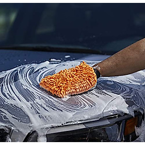 Microfiber Car Wash Mitt by Armor All, Noodle Tech Car Wash Glove for Clean Cars, Trucks, Motorcycles, 1 Each
