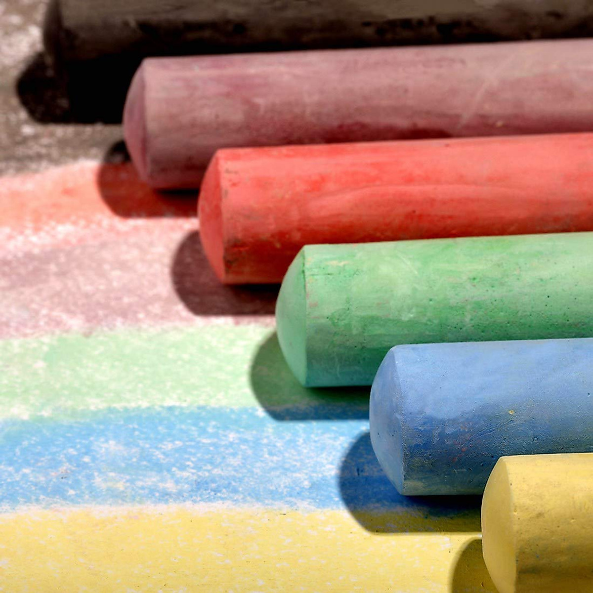 feela Sidewalk Chalk, 144 Pack 18 Colors Sidewalk Chalk Set For Kids Jumbo Chalk Bulk, Great for Kids Family, Paint on Sidewalk School Chalkboard Blackboard Street Playground