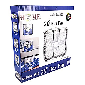UW UNIWARE THE NAME YOU TRUST 8062 Portable 3 speed box floor fan 20 Inches, quiet operation,125v
