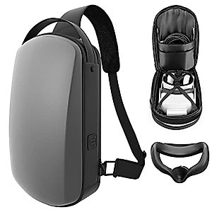 Carrying Case for Oculus Quest 2 - Backpack Sling Bag for Halo Elite Strap, VR Accessories, Switch Steam Deck, Waterproof, Portable Protection - Travel Crossbody Shoulder Bag Fit for Men Women (Grey)