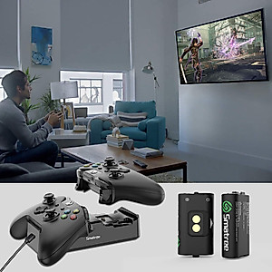 Smatree Controller Charger Station for Xbox One/Xbox Series X|S, Dual Charging Dock Compatible with Xbox Series X|S/Xbox One/One X/One S/One Elite, 2x2600mAh Rechargeable Battery