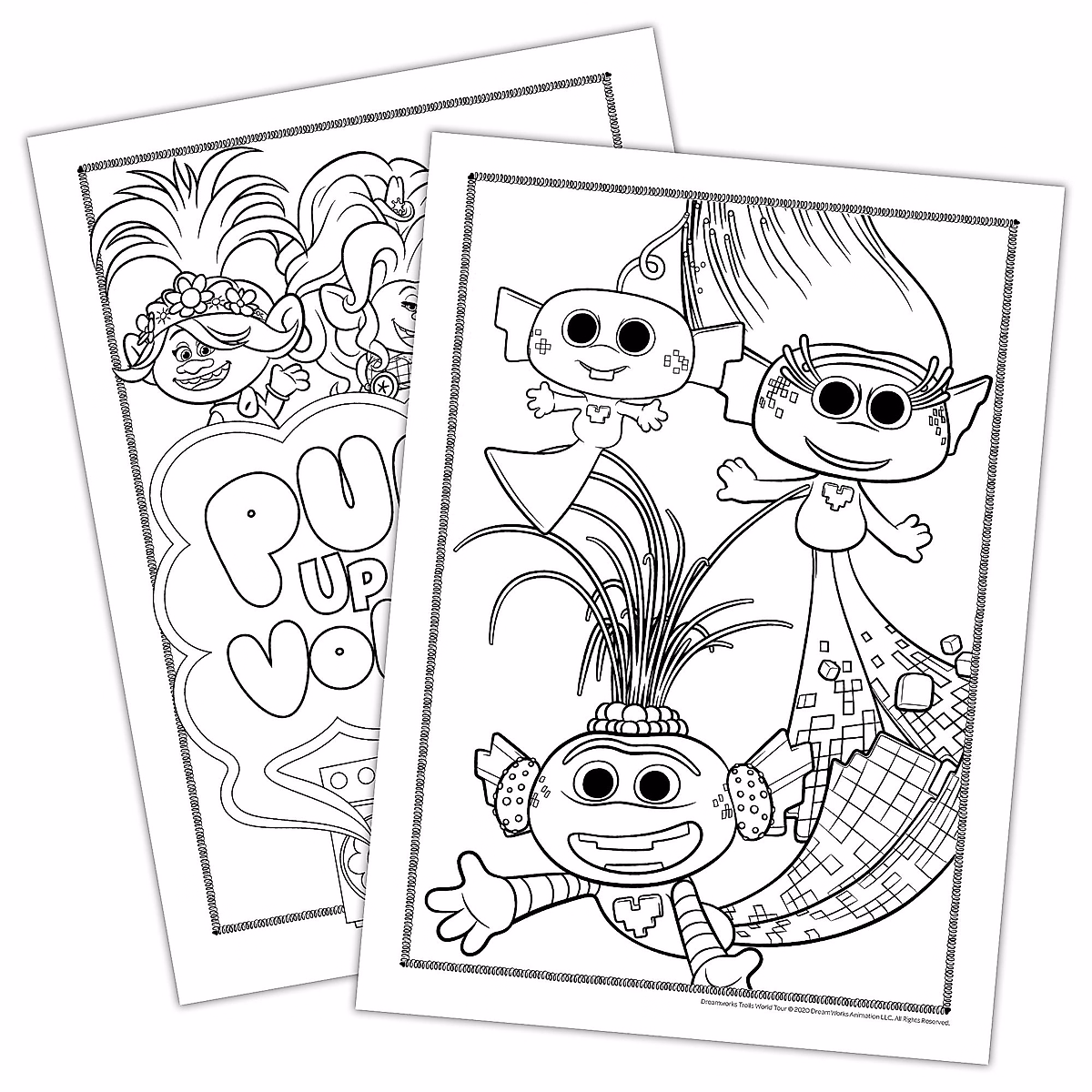 Trolls DreamWorks World Tour 48-Page Coloring and Activity Book with 4 Crayons, 47360 Bendon