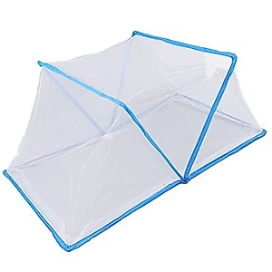 Mosquito Net Tent, Portable Foldable Easy to Store Bed Net Tent for Kids for Travel (Blue)