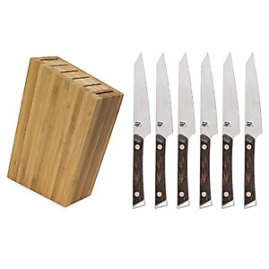 Shun Kanso 6-Piece Steak Knife Set with Sidecar Block, Handcrafted Japanese Cutlery, Steel