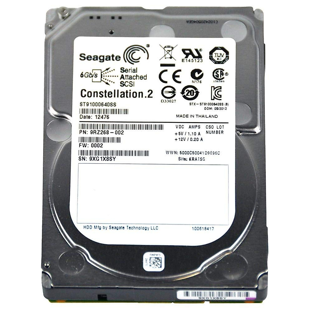 SEAGATE ST91000640SS SEAGATE 1TB CONSTELLATION 2.5 6Gb/s 7200 RPM SAS (Renewed)