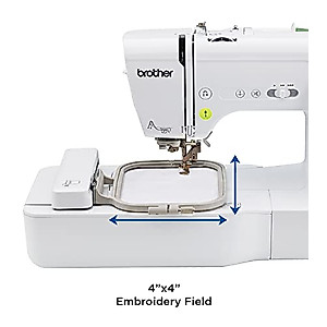 Brother LB5000 Sewing and Embroidery Machine, 80 Built-in Designs, 103 Built-in Stitches, Computerized, 4" x 4" Hoop Area, 3.7" LCD Touchscreen Display, 7 Included Feet