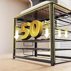 Simple Trending 5-Tier Coffee Pod Holder for K-Cup, 160 Pod Pack Capacity Rack with Mug Rack, Metal, Black