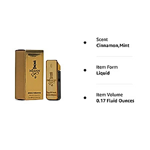 Paco Rabanne 1-Million Eau de Toilette Splash , 0.17 Fl Oz