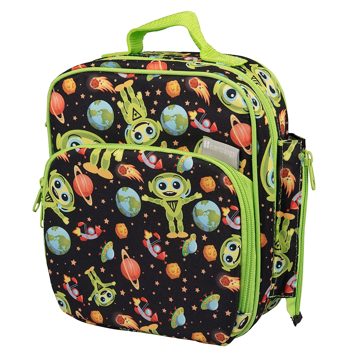 Bentology Lunch Box Set for Kids - Boys and Girls Insulated Lunchbox Tote Bag With 2 Bento Containers & Ice Pack - Alien