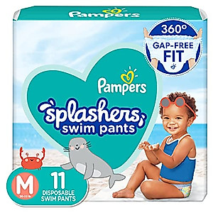 Pampers Splashers Swim Diapers Disposable Swim Pants, Medium (20-33 lb), 11 Count