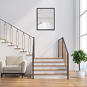 CRUGLA 2 Packs 16x20 Rectangle Wall Mirrors Black Hanging Mirror for Bathroom, Living Room, Bedroom