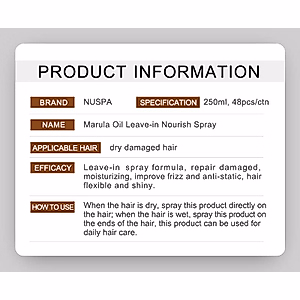 Diamond Edge Marula Oil Volume Nourish Leave-In Detangler Spray Hair | Detangle, Heat Protection | Smoothes Frizzy Hair | Adults & Children Suitable for all types.