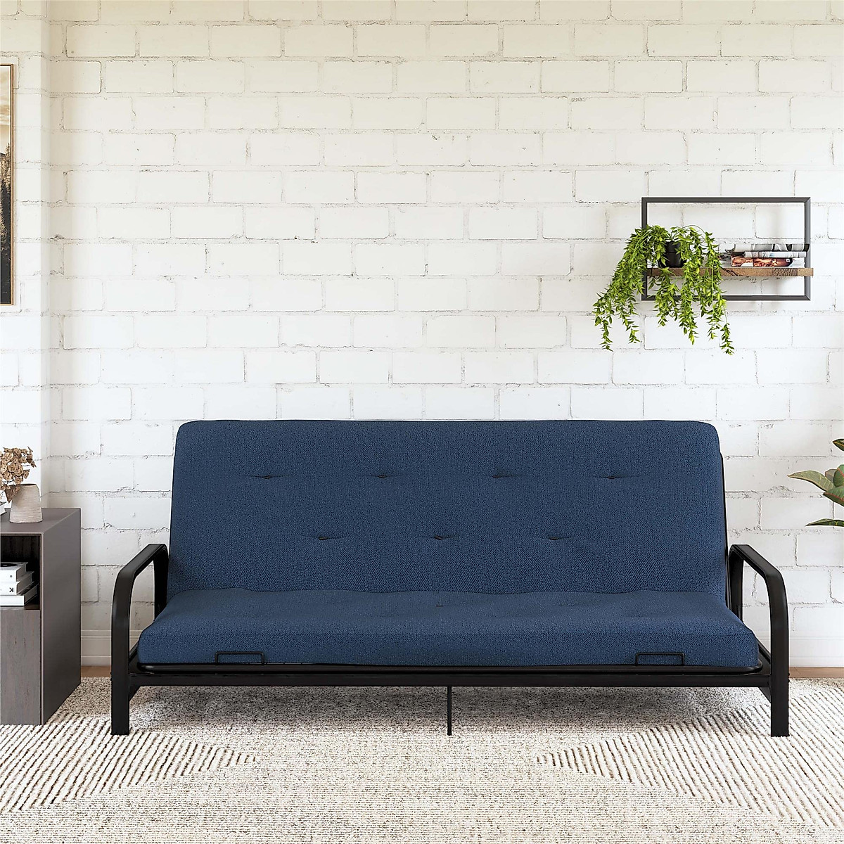 DHP Braga 6" Full Size Microfiber Coil Futon Mattress in Blue