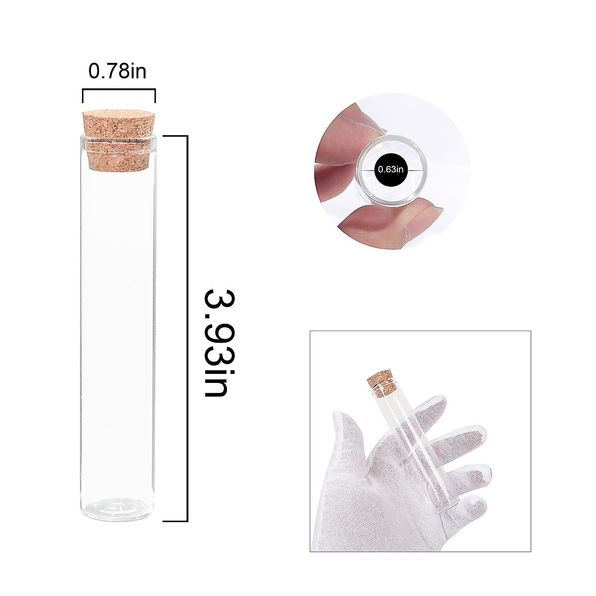 VOFUWS 30pcs 25ml Clear Flat Glass Test Tubes with Cork Stoppers for Scientific Experiments, Party Decorations, Candy Storage,as Bath Salt Containers(20×100mm)