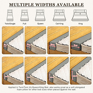 Bed Gap Filler/Mattress Space Filler, Mattress Extender for Twin/Full/Queen/King Bed, Close Gap(0-12") Between Mattress and Headboard or Wall, Stop Losing Your Pillows(Dark Gray-LxWxD-39*2*6in)