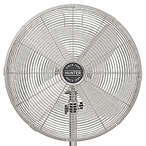 Hunter Classic S16 Oscillating Standing Fan Adjustable Height 16 Inch, 3 Speeds, Brushed Nickel, 97317