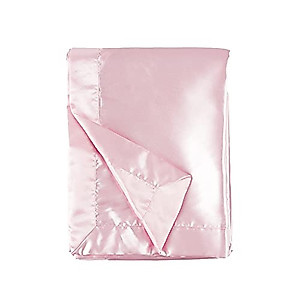 Heavens Cuddles Double Sided Pure Satin Baby Blanket (Pink) 48"x36"
