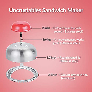 Sandwich Cutter and Sealer for Kids Uncrustables Maker, Food-Grade 304 Stainless Steel DIY Sandwich Decruster Bento Box Lunch Sandwich Cutter for Kids, Boys and Girls Back to School
