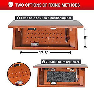 Hidden Compartment Wall Shelf Wood with RFID Lock,Floating Shelves for Walls with Secret Storage Space, 22.5 " X 10.5" X 4" (Dark Wood)