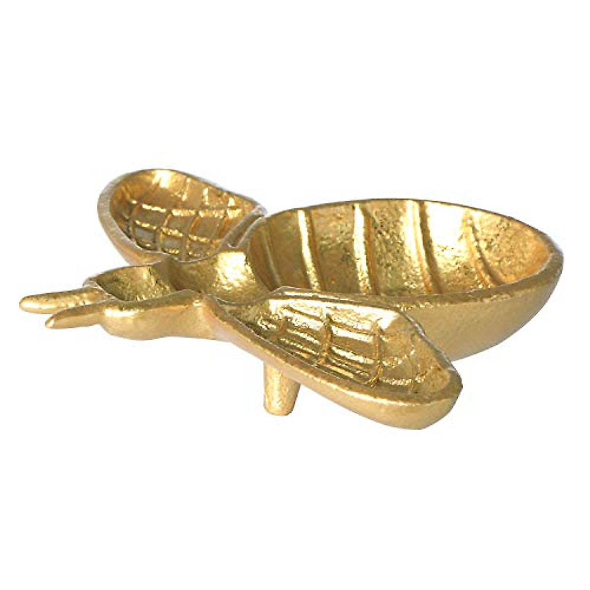 Creative Co-Op Decorative Cast Iron Gold Bee Shaped Dish