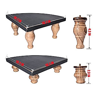 Donmills 2 Pieces Farmhouse Wood Corner Counter Shelf for Kitchen Countertop Organizer, Wood Counter Stackable Corner Pedestal Stand Tray Riser Shelves Cabinet Shelves Spice Rack Organizer Black