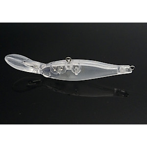 10PCS Unpainted Lure Blanks 6.29g 9.2cm with 5mm Free Fishing Eye Crankbait Baits Simulation Blank Body Clear Hard Baits Trout Salmon Minnow Lure Popper Lures Topwater Freshwater 5mm 8335