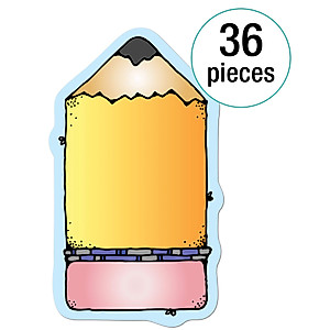 Carson Dellosa Chunky Pencils Cutouts, 36 Pencil Cutouts for Bulletin Board and Classroom Décor, Classroom Cut-Outs for Back to School, Bulletin Board Cutouts, Classroom Cutouts