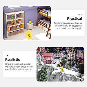 TOYANDONA 31Pcs Road Signs for Kids, Miniature Plastic Traffic Cones Mini Barrel Roadblocks Toys Set Educational Playset Pieces for Boys& Girls