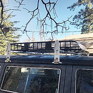 ECOTRIC Adjustable Van Roof Ladder Rack 500LBS 2 Bars for Chevy Dodge Ford GMC Express 77''